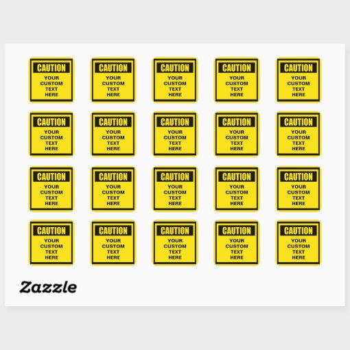 Caution Warning Small Custom Sticker | Zazzle