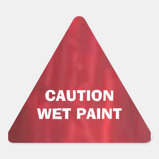 CAUTION Wet Paint Triangle Sticker | Zazzle