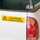 CAUTION: WOMAN DRIVER BUMPER STICKER | Zazzle