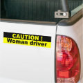 Caution, Woman Driver Bumper Sticker | Zazzle