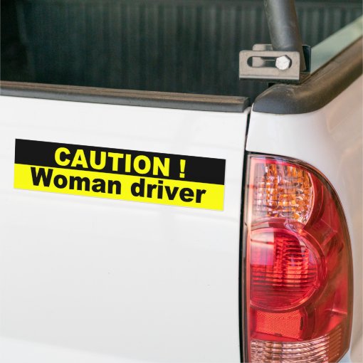 Caution, Woman Driver Bumper Sticker | Zazzle
