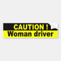 Caution, Woman Driver Bumper Sticker | Zazzle