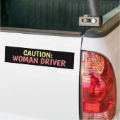 CAUTION: WOMAN DRIVER FUNNY BUMPER STICKERS | Zazzle