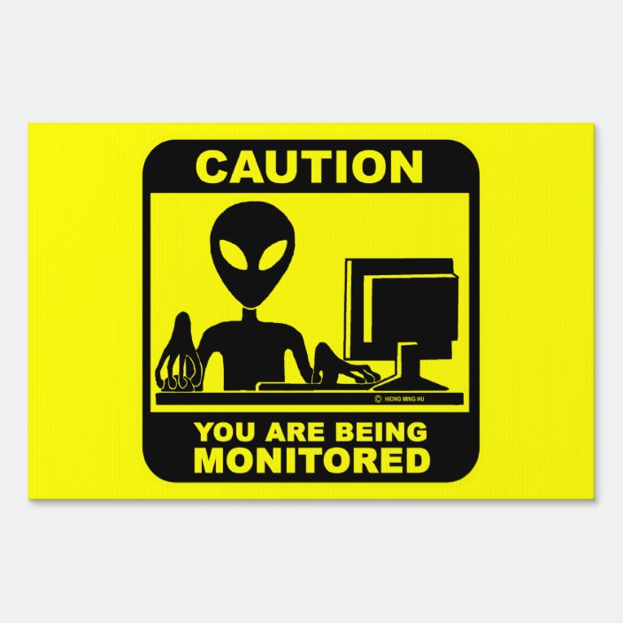 Caution! you are being monitored yard sign | Zazzle.com
