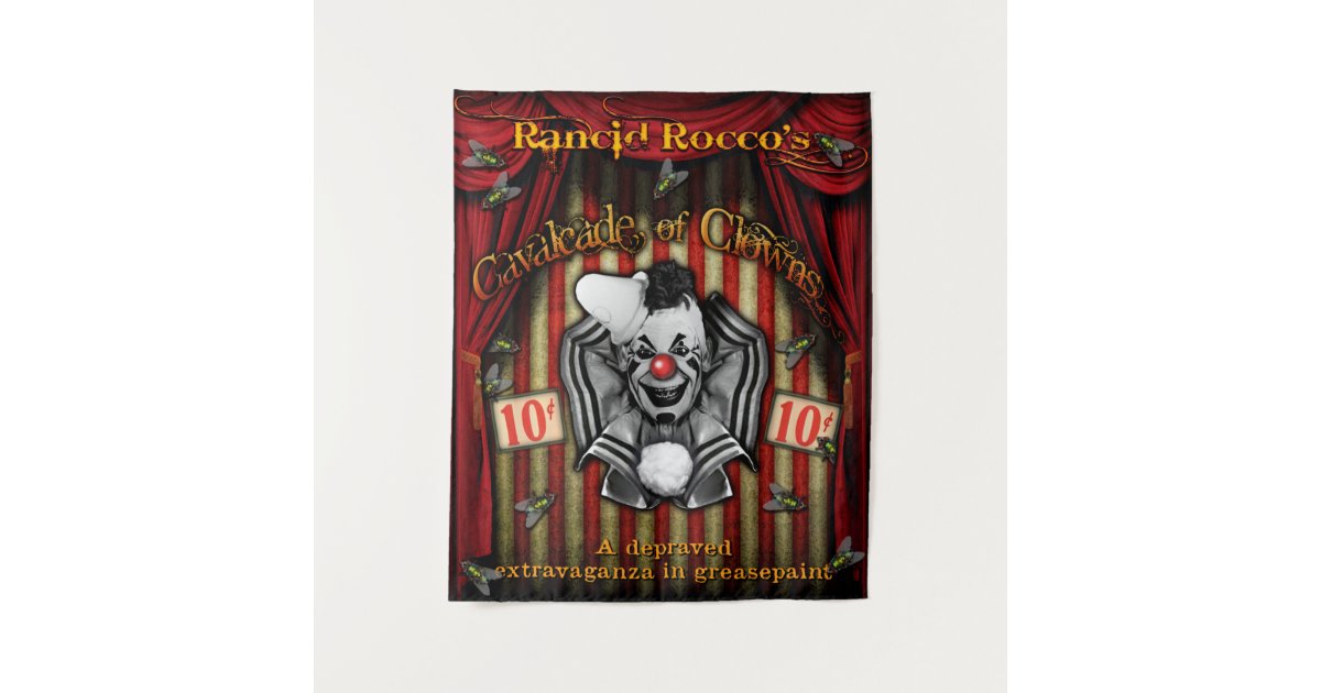 Cavalcade of Clowns Sideshow Banner Tapestry | Zazzle