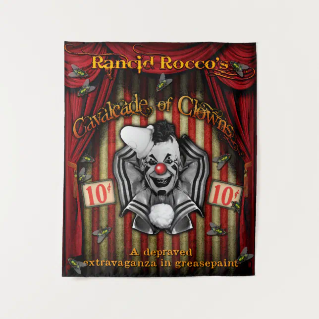 Cavalcade of Clowns Sideshow Banner Tapestry | Zazzle