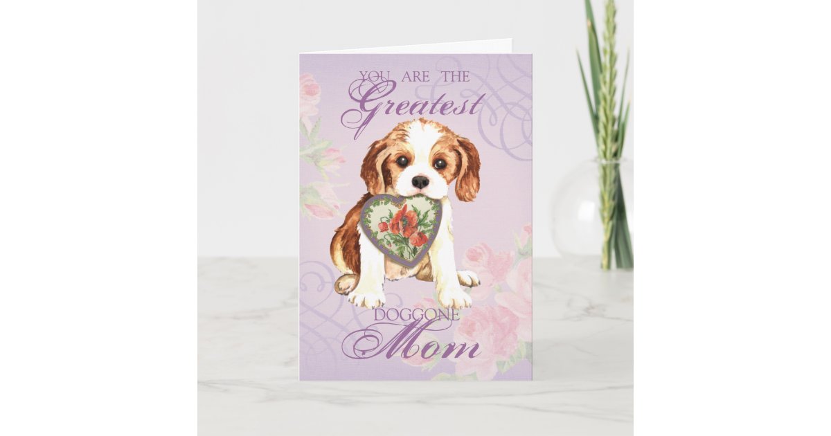 Cavalier Heart Mom Card | Zazzle
