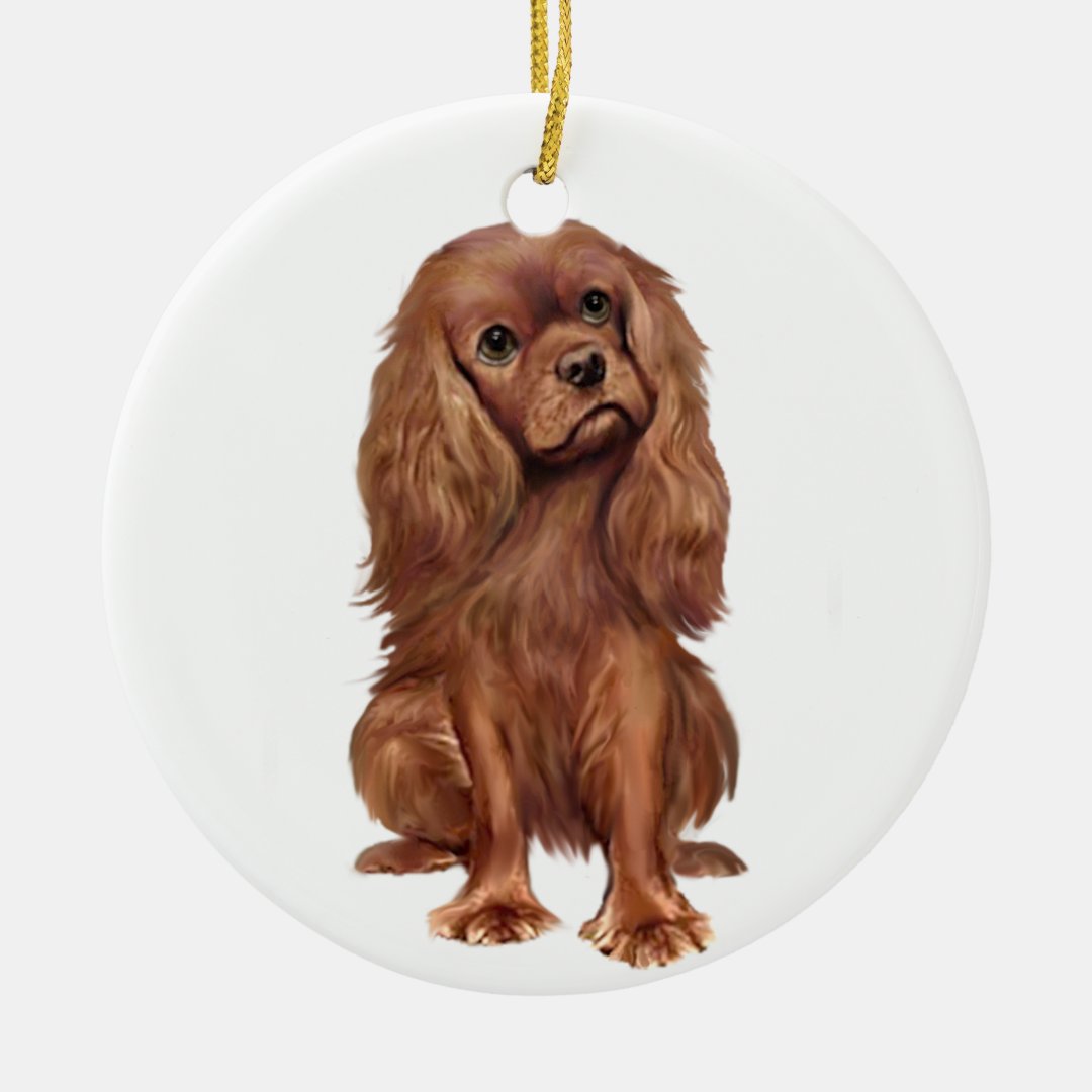Cavalier King Charles - Ruby Ceramic Ornament | Zazzle