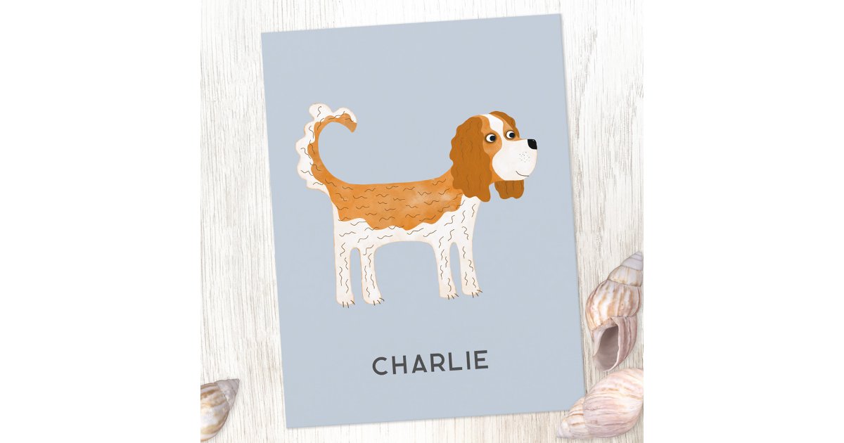 Cavalier King Charles Spaniel Dog Personalized Postcard | Zazzle