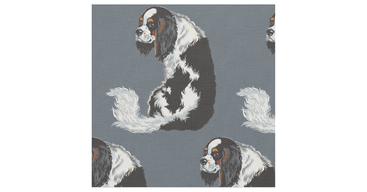 cavalier king charles spaniel fabric | Zazzle