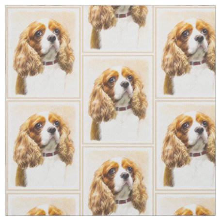 Cavalier Spaniel Mural Fabric | Zazzle