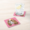 Cavalier King Charles Spaniel Portrait Square Paper Coaster | Zazzle
