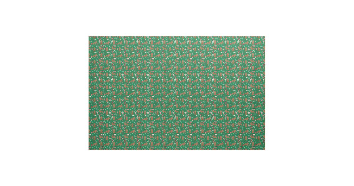 Cavalier King Charles Spaniel ruby christmas Fabric | Zazzle