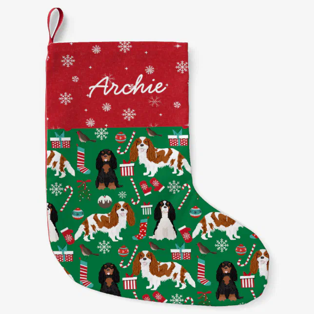 Cavalier King Charles Spaniels dog Small Christmas Stocking | Zazzle