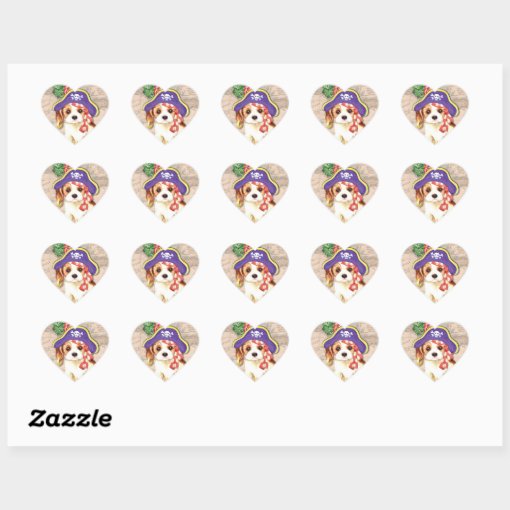 Cavalier Pirate Heart Sticker | Zazzle