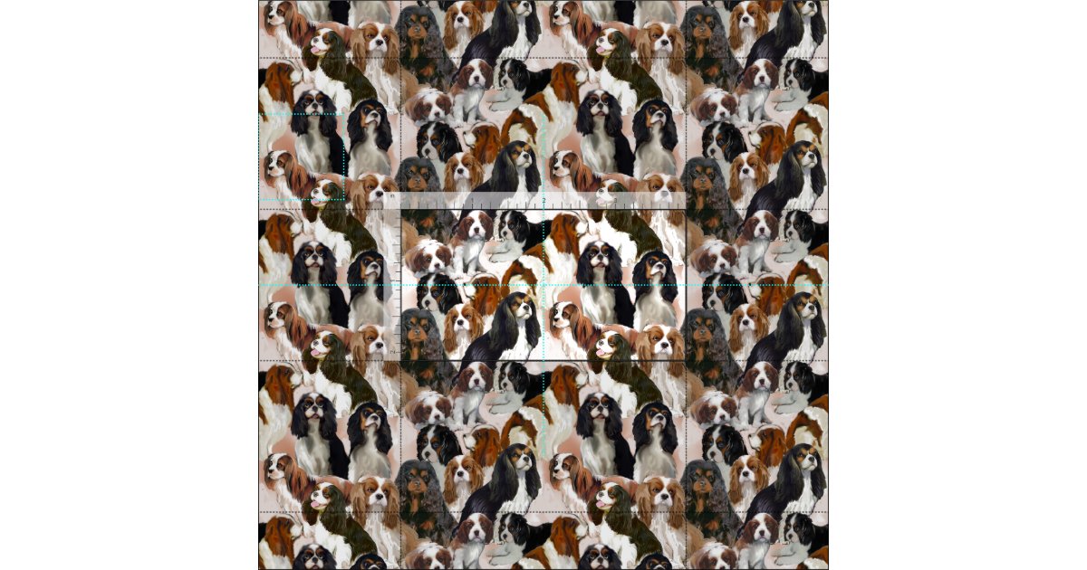 Cavalier Spaniel Mural Fabric | Zazzle