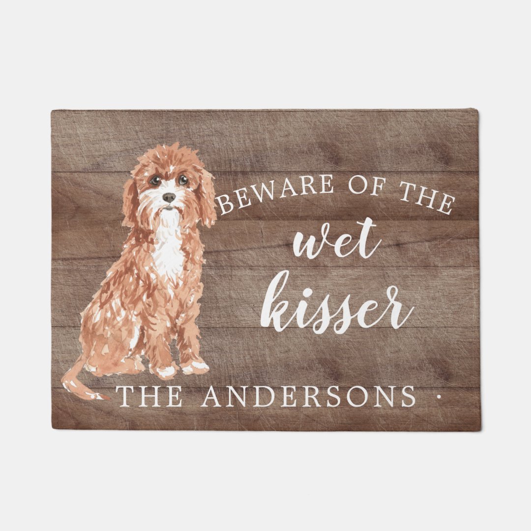Cavapoo Dog Personalized Door Mat | Zazzle