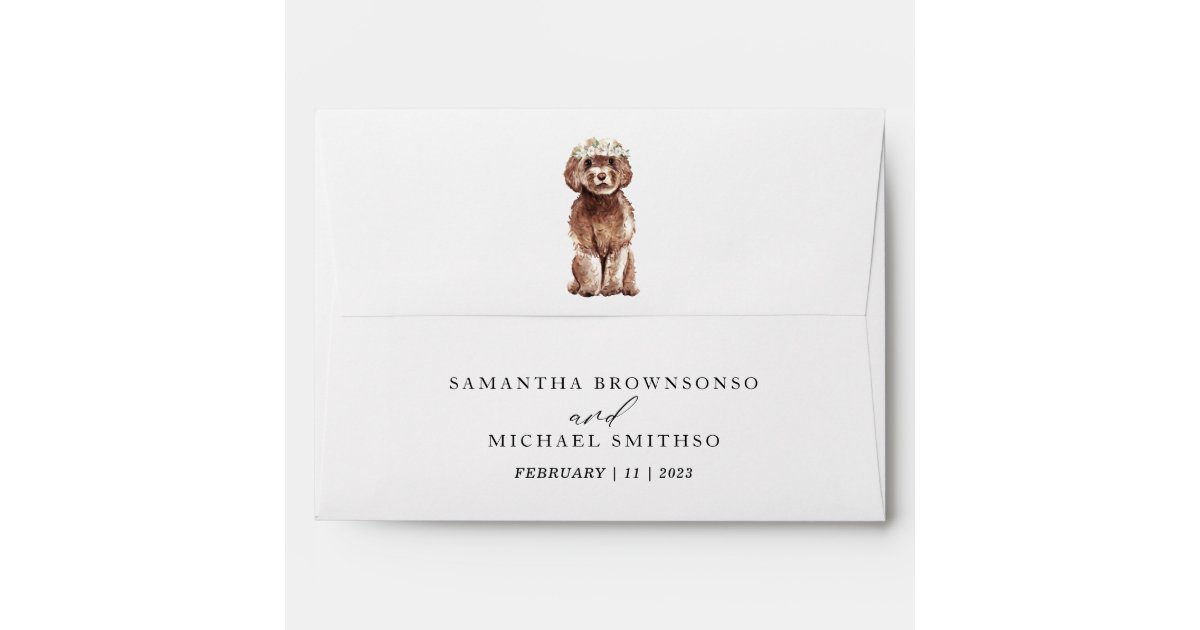 Cavapoo Dog Wedding Mailing Envelope | Zazzle