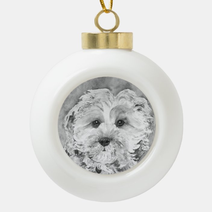 Cavapoo watercolour. ceramic ball christmas ornament | Zazzle.com