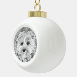 Cavapoo watercolour. ceramic ball christmas ornament | Zazzle