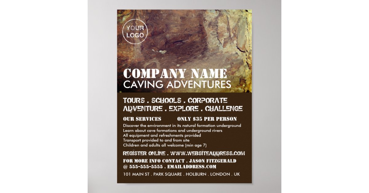 Cave, Caving Adventure Advertising Poster | Zazzle