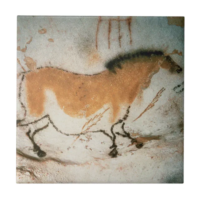 Cave drawings Lascaux French Prehistoric Tile | Zazzle