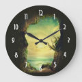 Cave overlooking a Tropical Sea Scenic Photo Large Clock | Zazzle