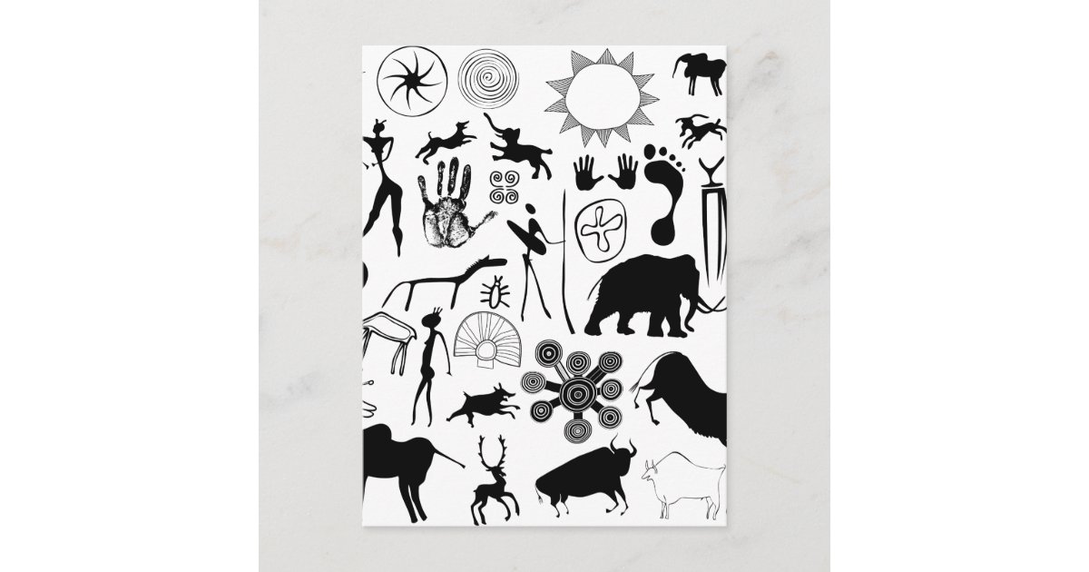 Cave paintings - primeval art postcard | Zazzle