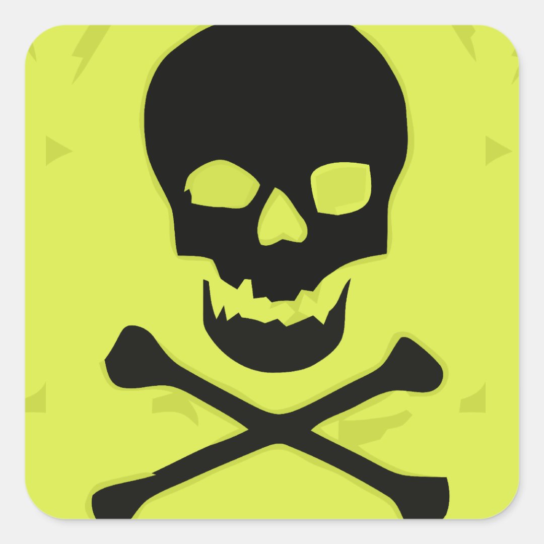 Caveira amarela square sticker | Zazzle