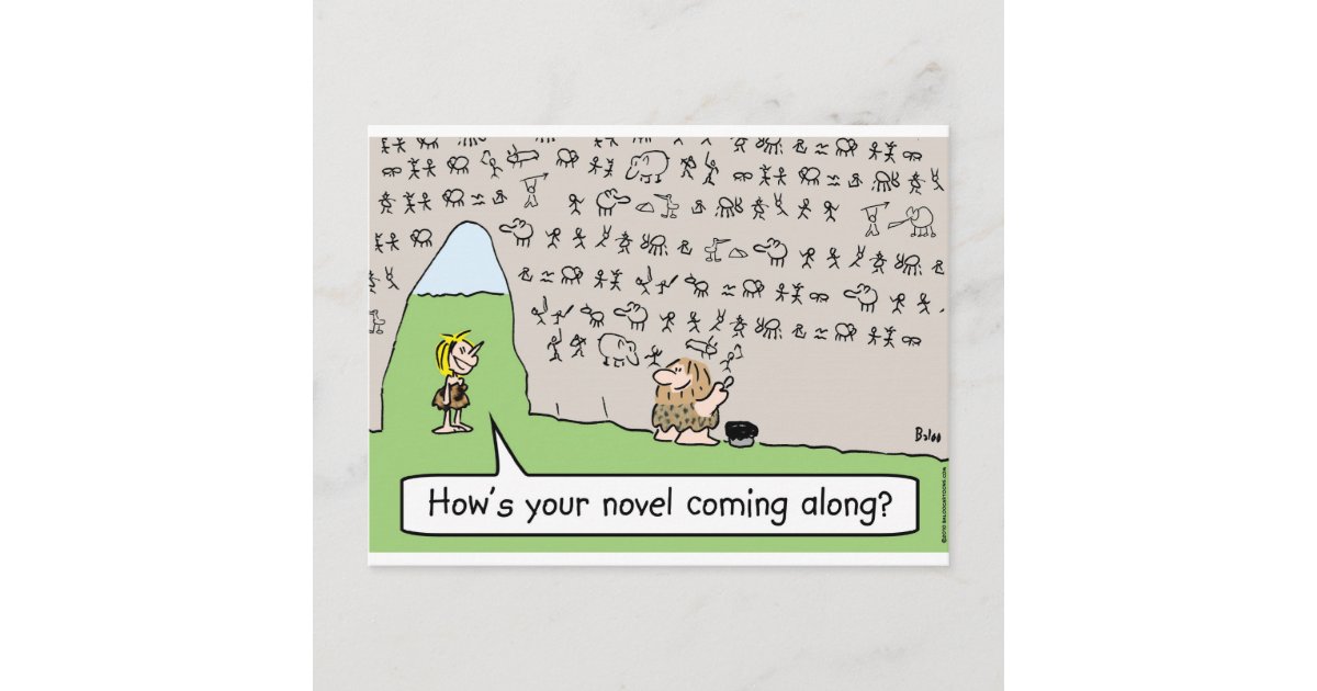 caveman cave painting novel postcard | Zazzle