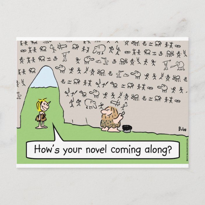 caveman cave painting novel postcard | Zazzle.com
