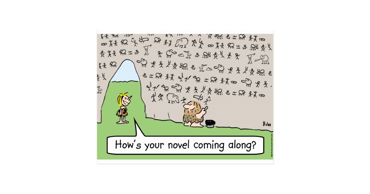 caveman cave painting novel postcard | Zazzle.com