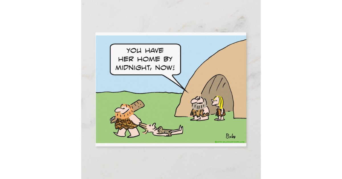 caveman midnight drag hair dating postcard | Zazzle