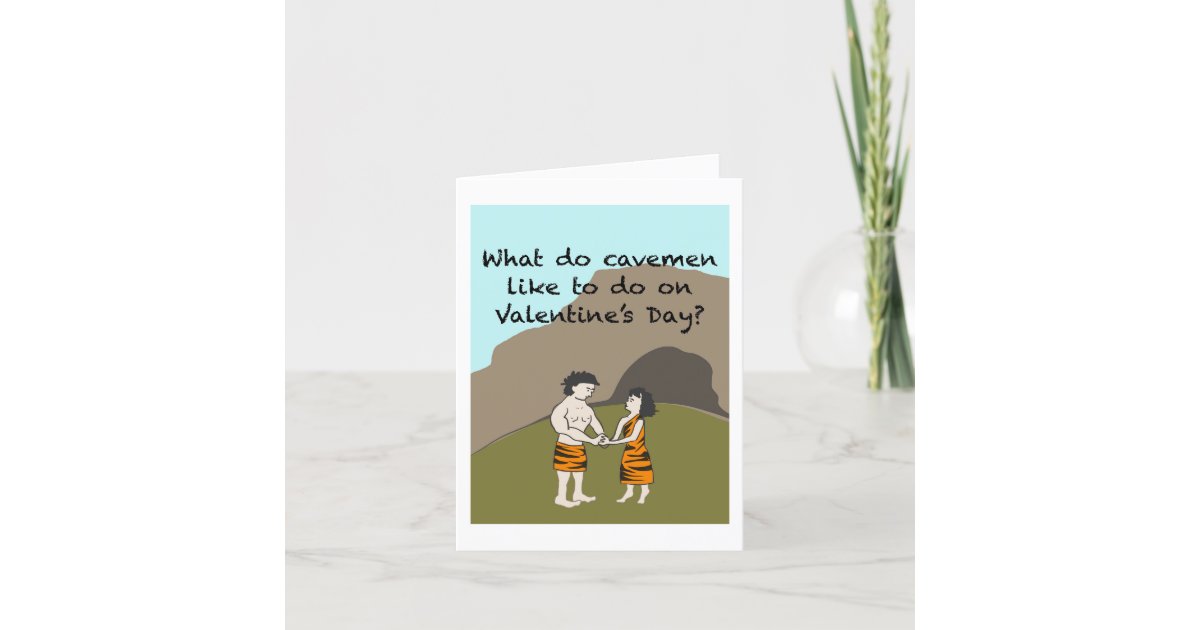 Caveman Valentine Holiday Card | Zazzle