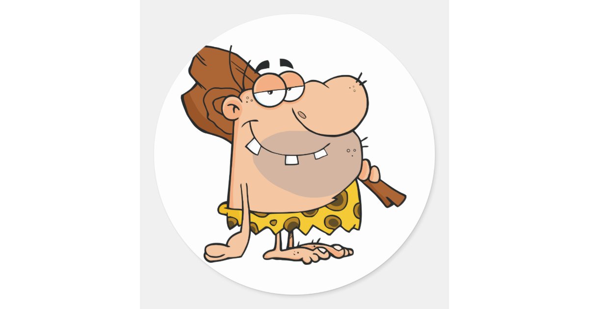 Caveman With Club Stickers | Zazzle