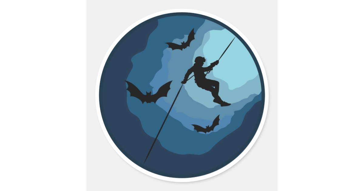 Caving Cave Spelunking Speleology Potholing Classic Round Sticker | Zazzle