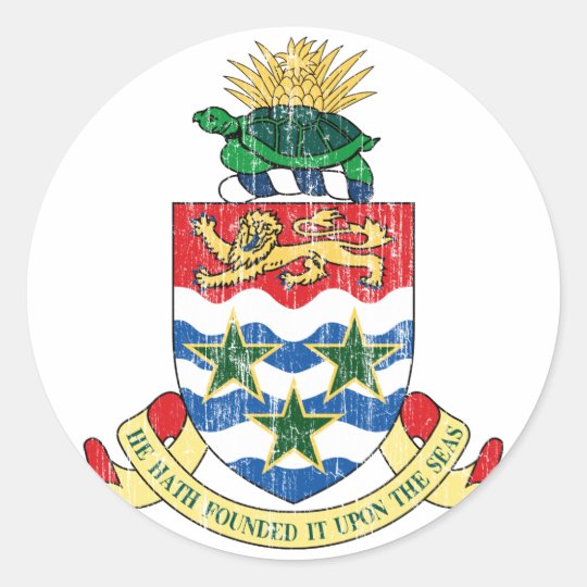 Cayman Islands Coat Of Arms Classic Round Sticker | Zazzle.com