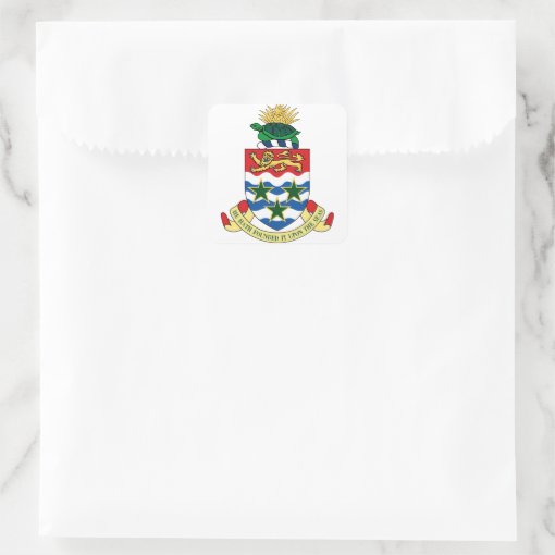 cayman islands emblem square sticker | Zazzle
