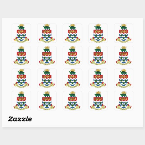 cayman islands emblem square sticker | Zazzle