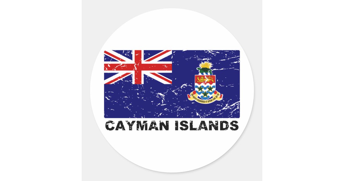 Cayman Islands Vintage Flag Classic Round Sticker | Zazzle