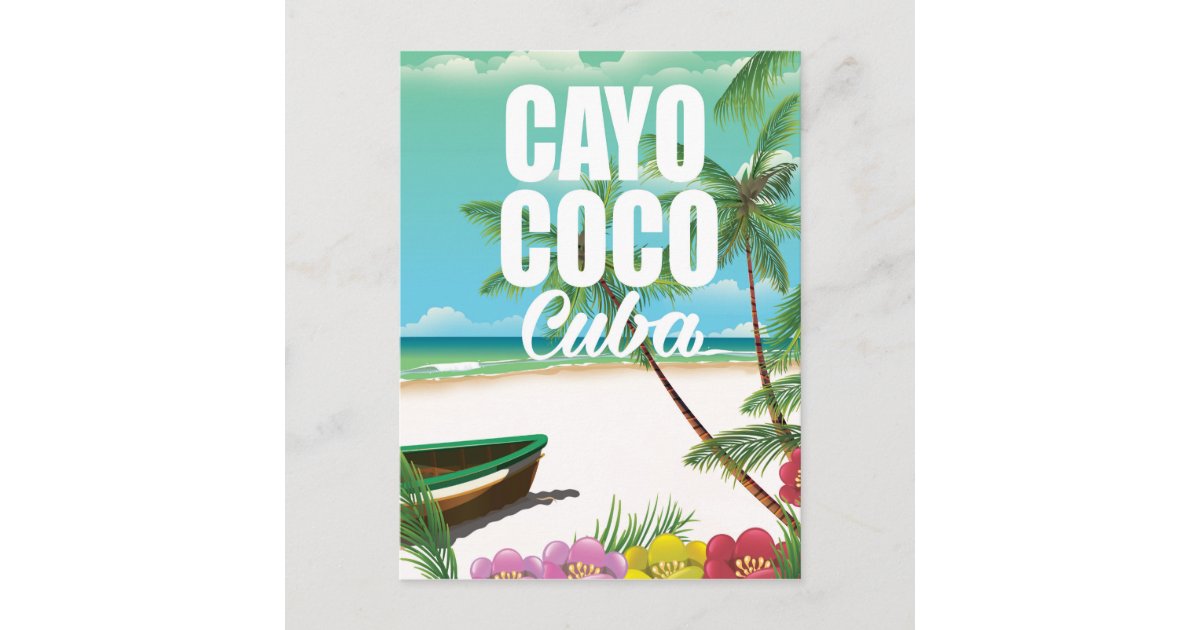 Cayo Coco Cuban beach vacation poster Postcard | Zazzle