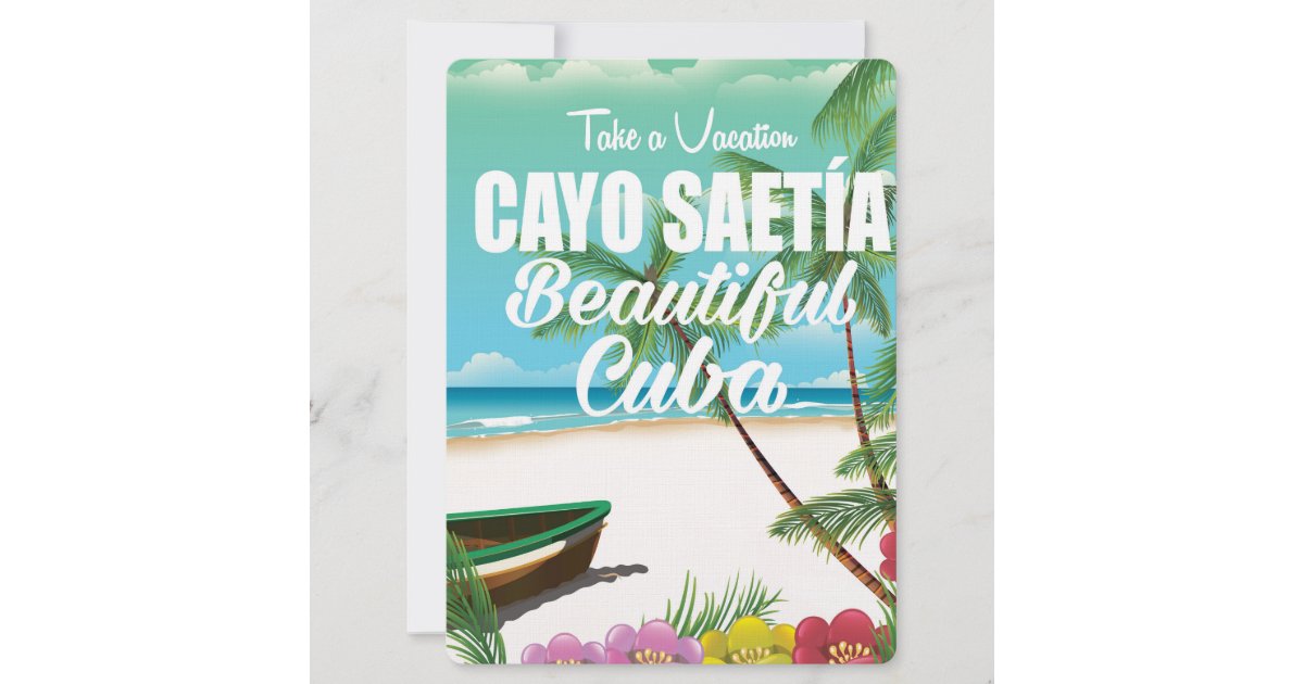 Cayo Saetía Cuba beach vacation poster Invitation | Zazzle
