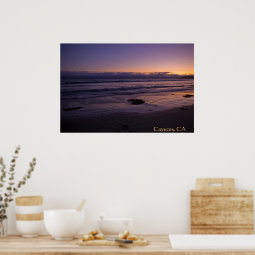 Cayucos, CA Beach Sunset Poster | Zazzle