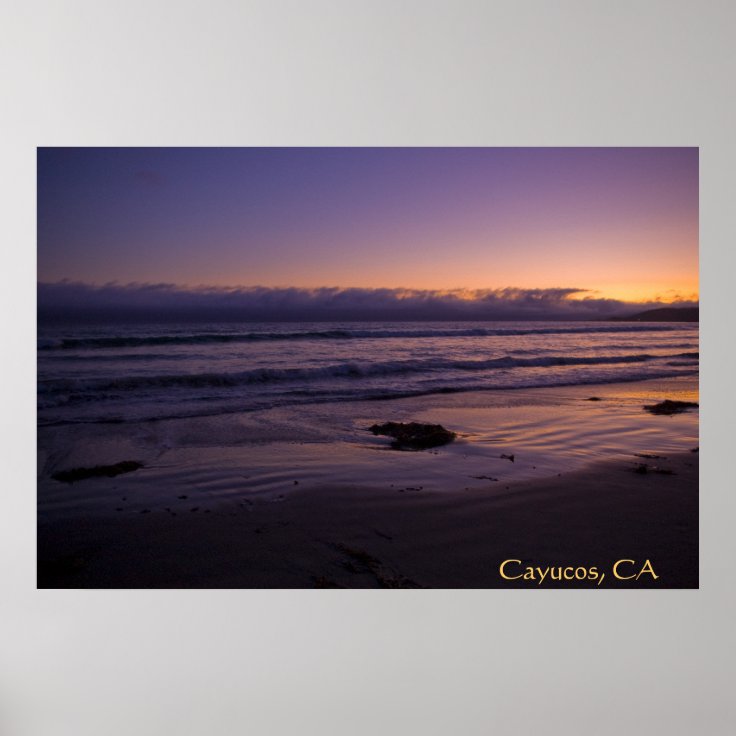 Cayucos, CA Beach Sunset Poster | Zazzle