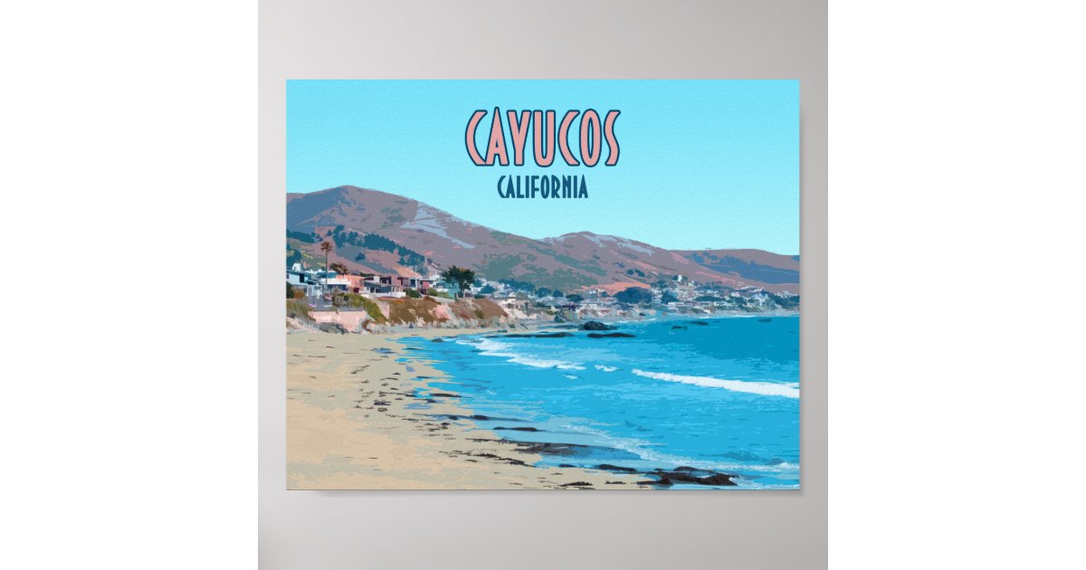 Cayucos California Central Coast Vintage Poster | Zazzle