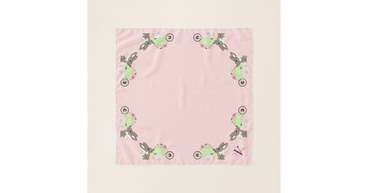CB Easter Rabbit Wheelbarrow of Eggs Chiffon Scarf | Zazzle