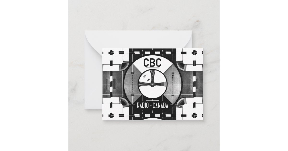 CBC Test Pattern Note Card | Zazzle