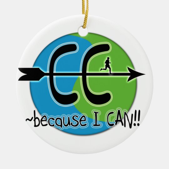 CC CROSS COUNTRY BECAUASE I CAN MOTTO ORNAMENT | Zazzle.com
