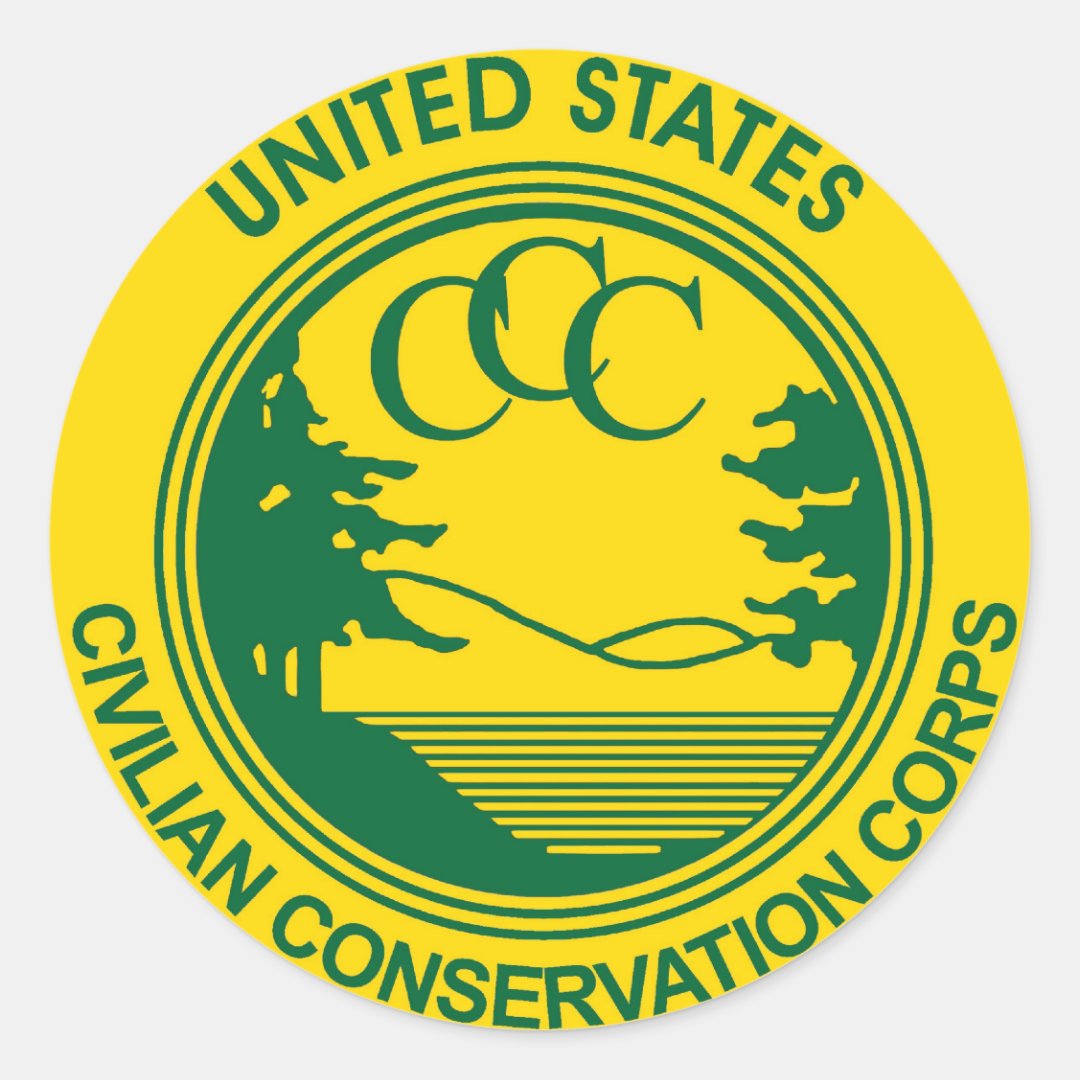 CCC Civilian Conservation Corps Commemorative Classic Round Sticker ...