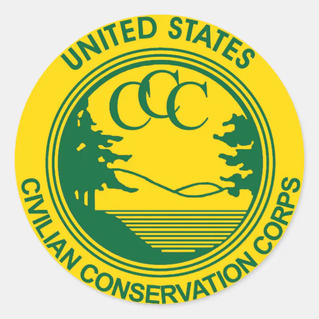 CCC Civilian Conservation Corps Commemorative Classic Round Sticker ...